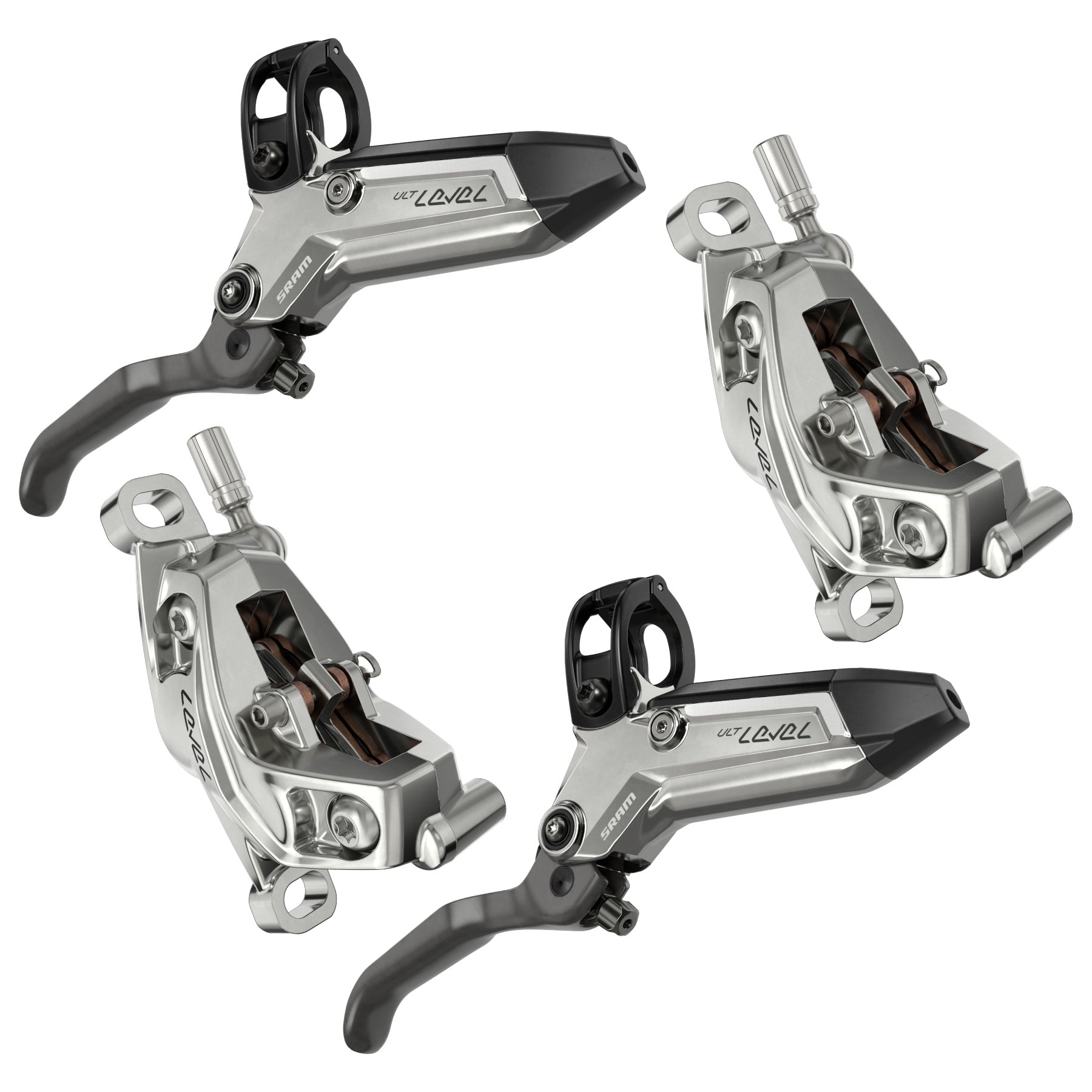 Sram Level Ultimate Stealth 4 piston Carbon Blade Brake Set Rear – Just ...